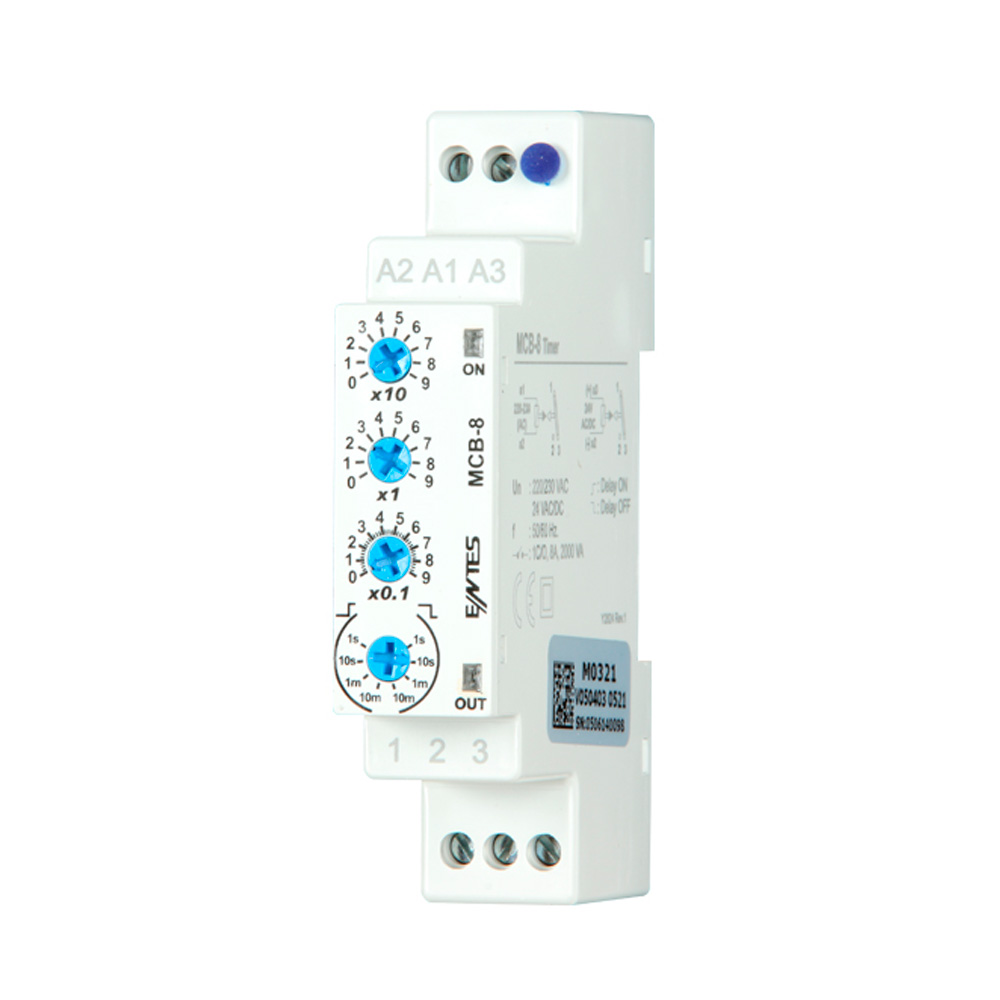 Temporizador On Delay Tipo Galleta MCB-8 24-240 VAC/DC 0.1 seg. a 999 ...