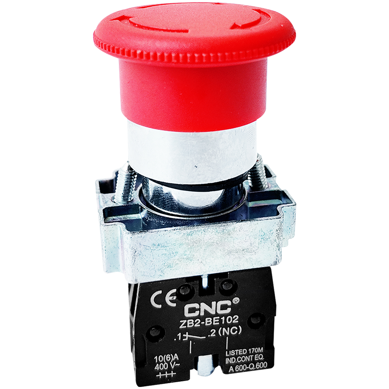 Pulsador De Emergencia LAY5-BS542 (Base Metálica) 1NC CNC - Jordan Peru